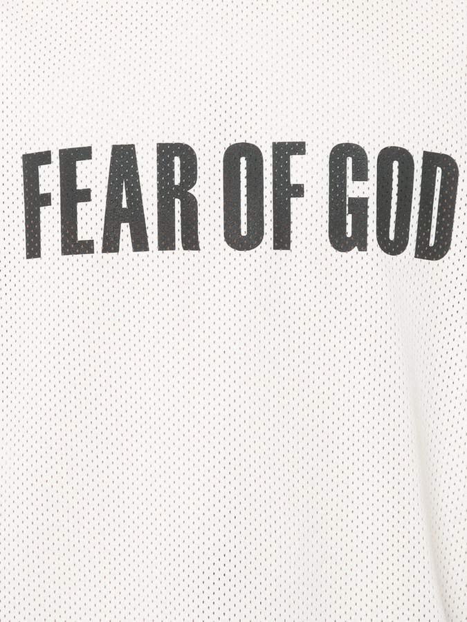 Fear Of God mesh logo print T-shirt - ShopStyle