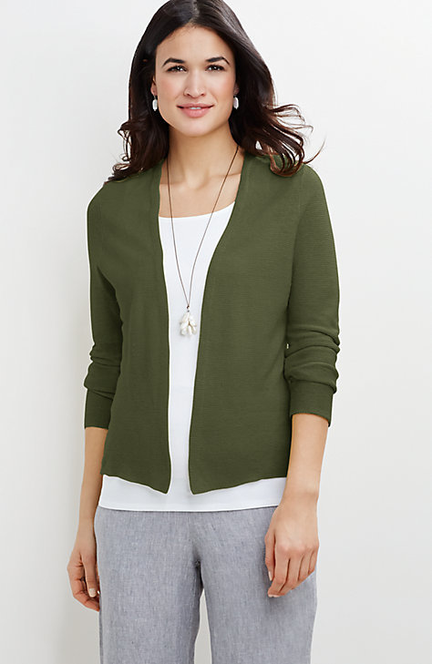 J. Jill Linen-Blend Open Cardigan - ShopStyle Sweaters