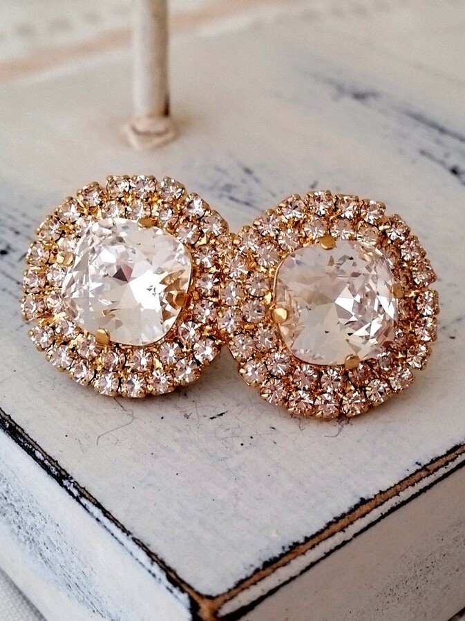 large stud earrings wedding