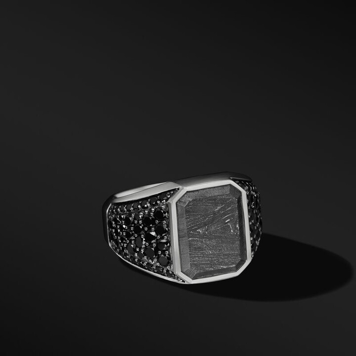 David Yurman Heirloom Signet Ring in Sterling Silver with Meteorite and ...