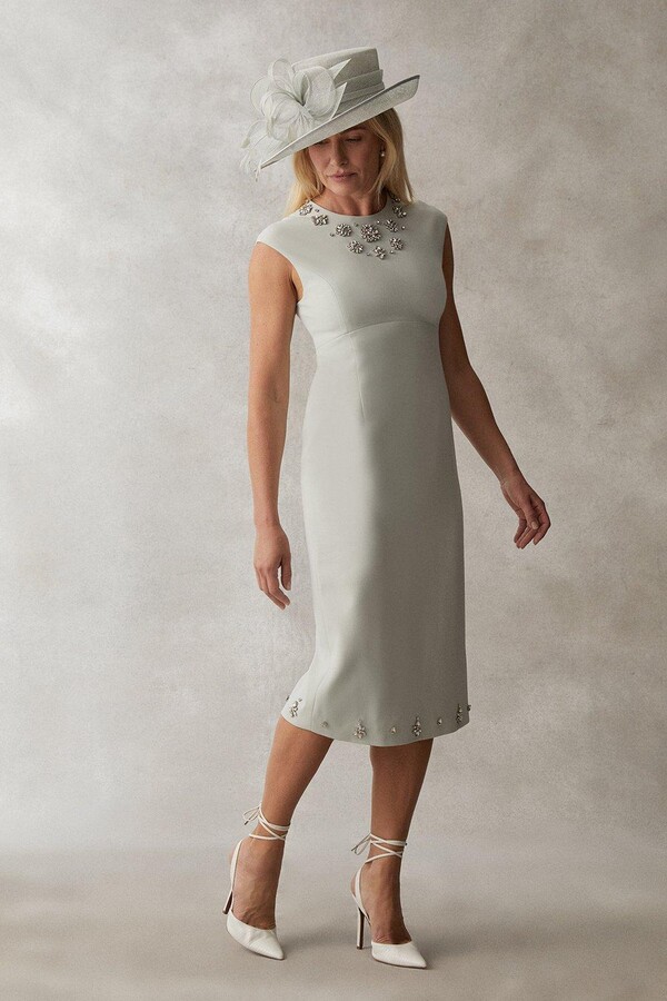 Jewel Embellished Pencil Dress - ShopStyle