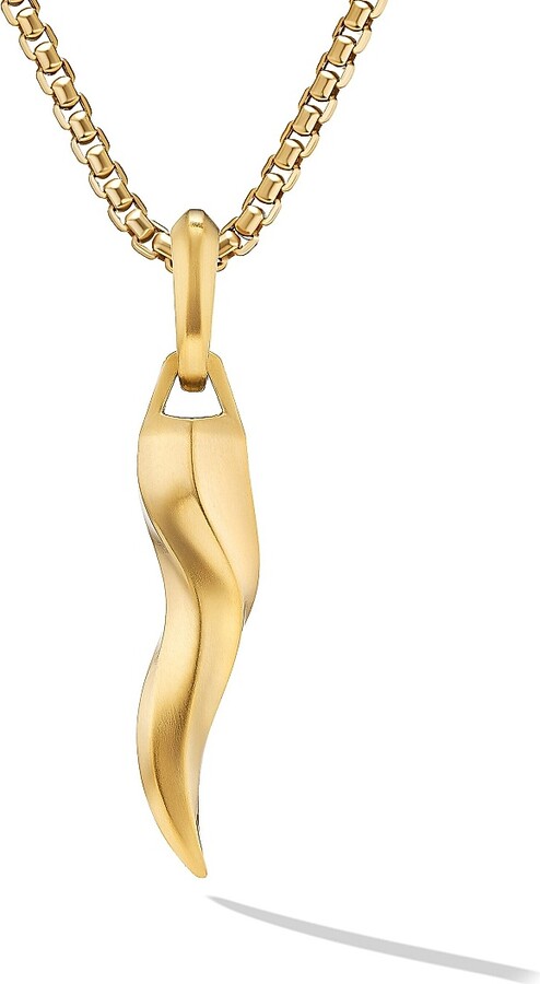 David Yurman Men's Cornicello Amulet in 18K Yellow Gold, 30MM - Gold ...