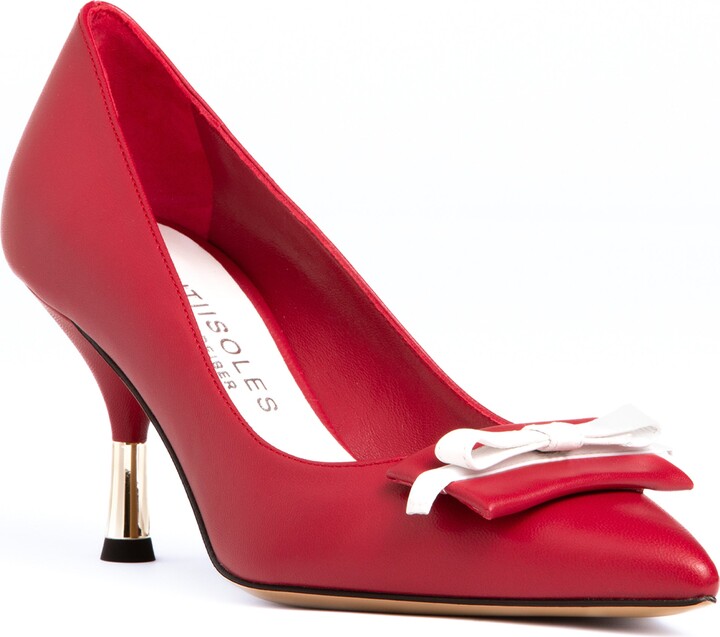 Beautiisoles by Robyn Shreiber Women's Jennifer Red Leather Pump ...