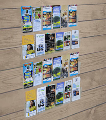 FixtureDisplays Acrylic Literature Rack, Wall-mount Brochure Magazine ...