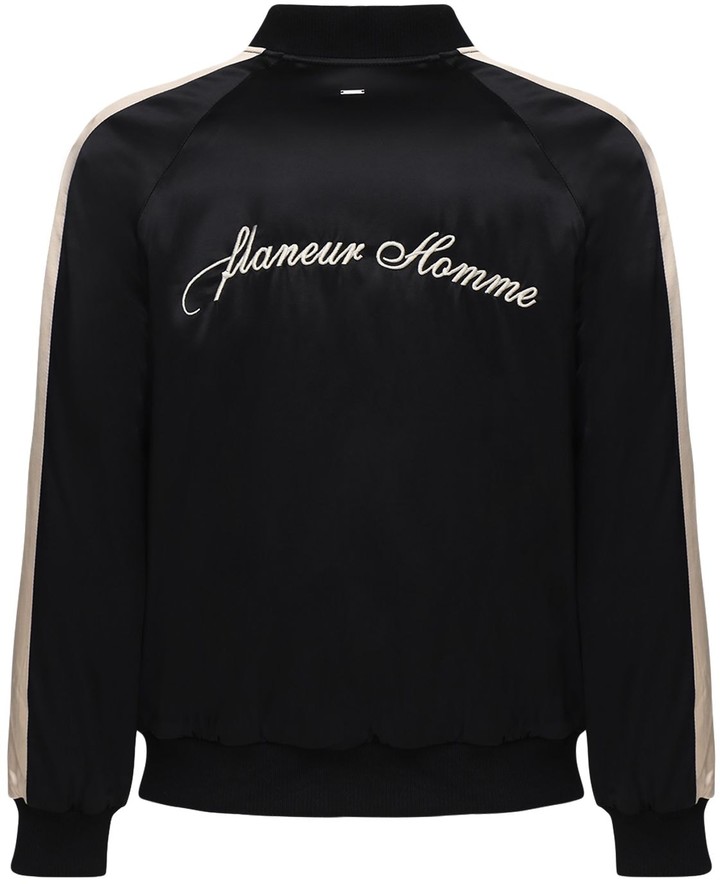 FLANEUR HOMME Satin Souvenir Bomber Jacket - ShopStyle Outerwear