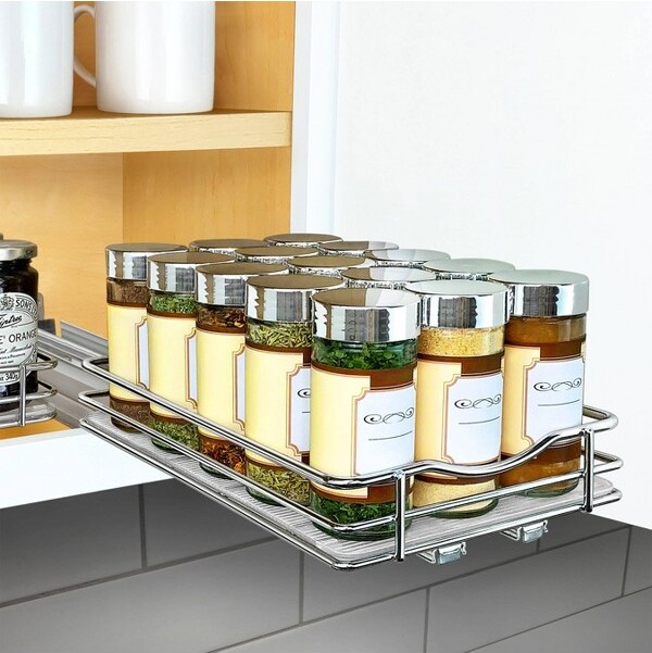 Lynk Professional Slide Out Spice Rack Upper Cabinet Organizer - 6 ...