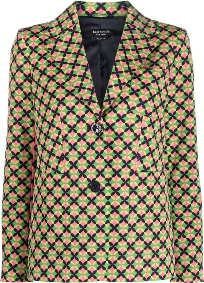 Kate Spade Geometric-Pattern Blazer - ShopStyle