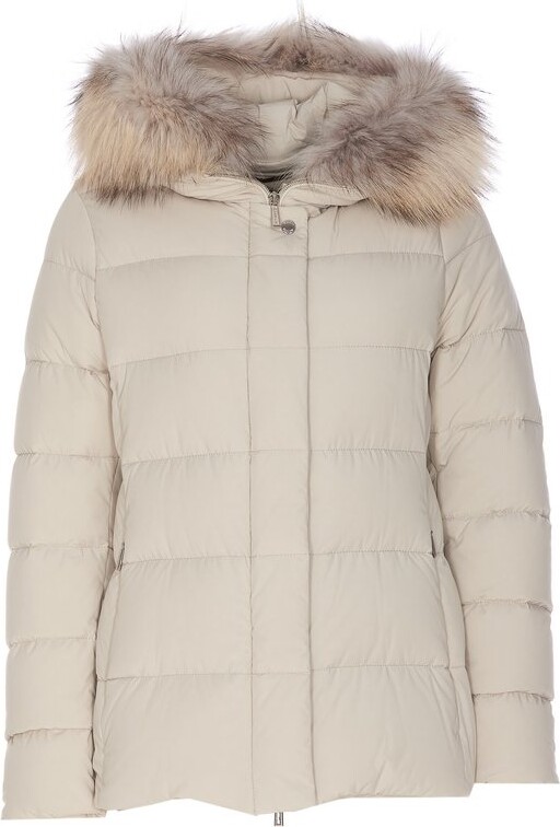 Moorer Kilie-Fur-Kn Hooded Zipped Puffer Jacket - ShopStyle