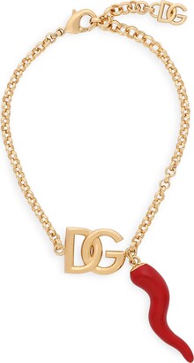 Dolce & Gabbana 18K Yellow Gold & Diamond Sacred Heart Bangle ...