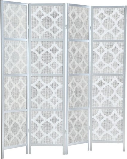 NicBex 4-Panel Room Divider Modern Folding Fabric Privacy Screen with ...