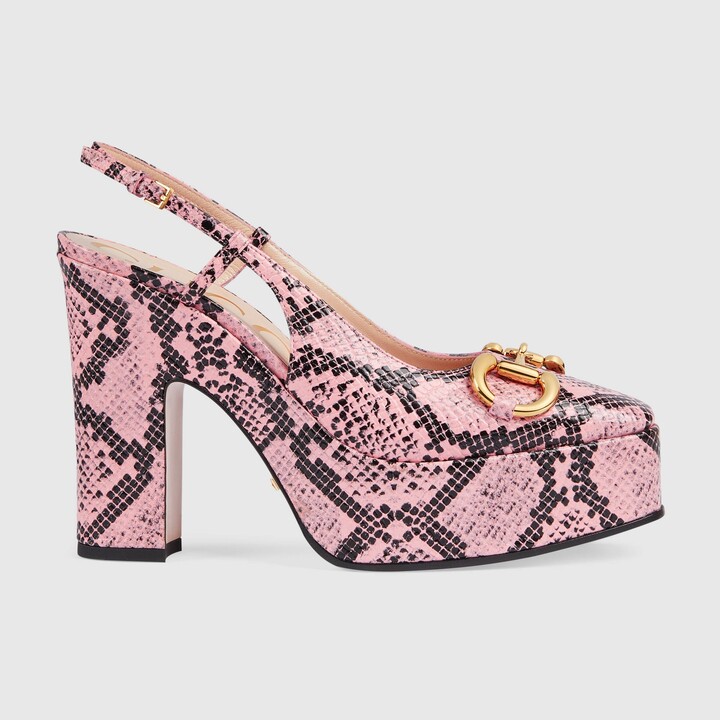 Gucci Women's python print high heel pump - ShopStyle