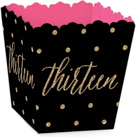 Big Dot of Happiness Chic 13th Birthday - Pink, Black and Gold - Party ...