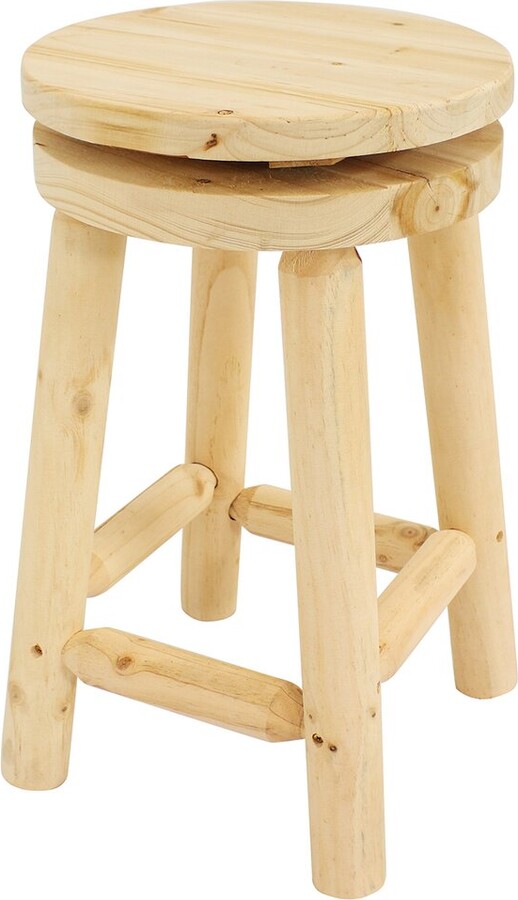 Sunnydaze Unfinished Fir Swivel Bar Stool - ShopStyle