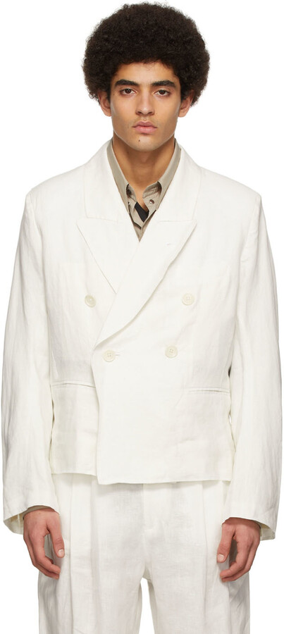 Sebastien Ami. White Linen Blazer - ShopStyle
