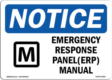 SignMission Emergency Response Plan (ERP) Manual Sign with Symbol ...