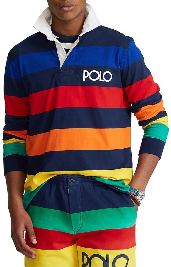 Polo Ralph Lauren Polo Rainbow Stripe Jersey Rugby Shirt - ShopStyle