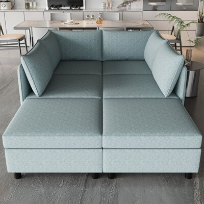 Latitude Run Modular Sectional Sofa, Convertible Sofa Seat With Storage ...