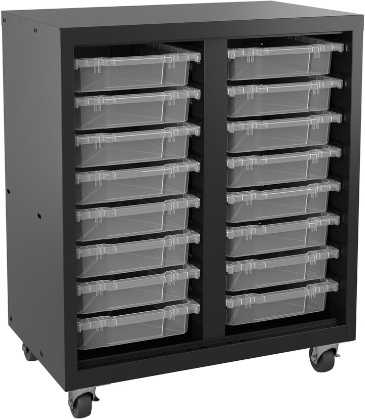 Hirsh Industries Space Solutions Bin Storage Cabinet w 16 plastic bins ...