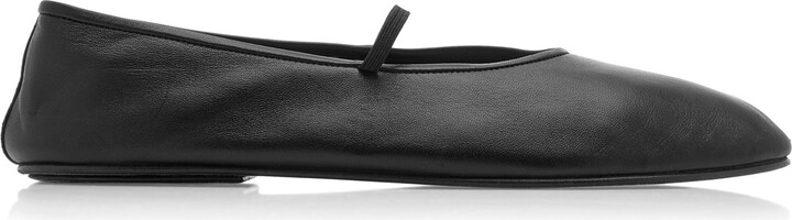 The Row Leather Ballet Flats - ShopStyle