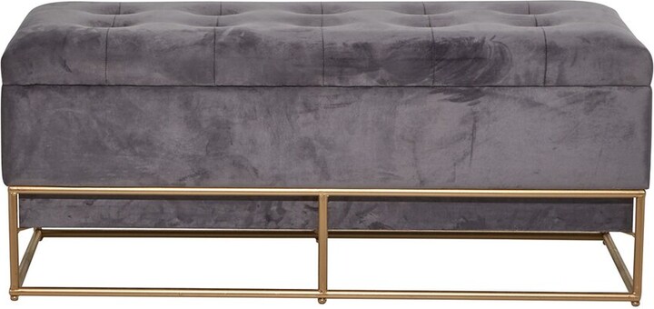Peyton Lane Glam Metal Storage Bench - ShopStyle