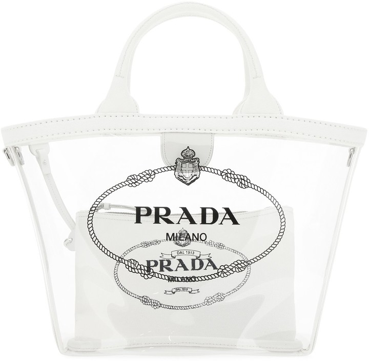 Prada Logo Transparent Tote Bag - ShopStyle