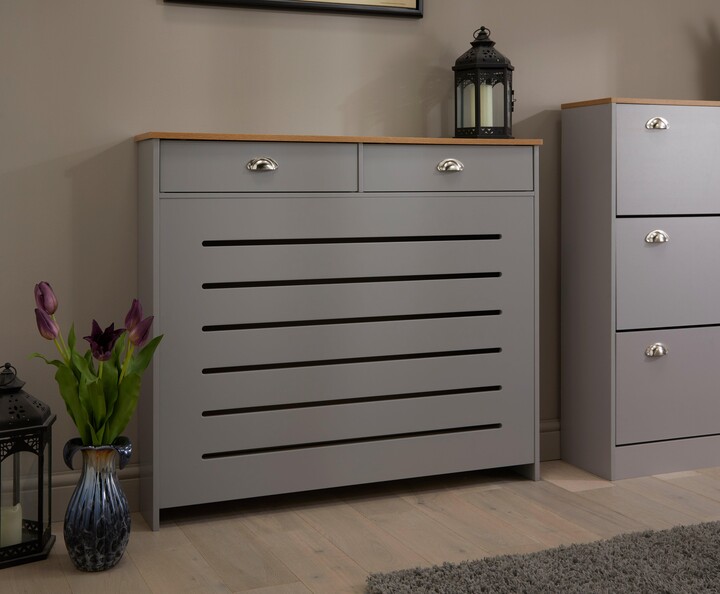 House and Homestyle Medium Radiator Cover with Drawer & Oak-Effect Top ...