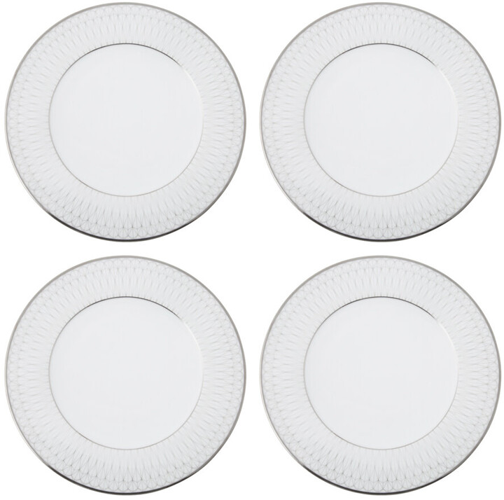Luxe - Prism Porcelain Dinner Plates - Set of 4 - Platinum - ShopStyle