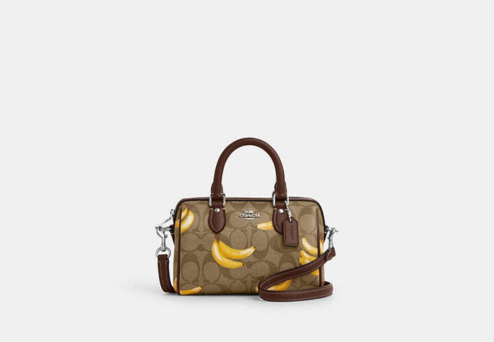 Coach Outlet Mini Rowan Crossbody In Signature Canvas With Banana Print ...