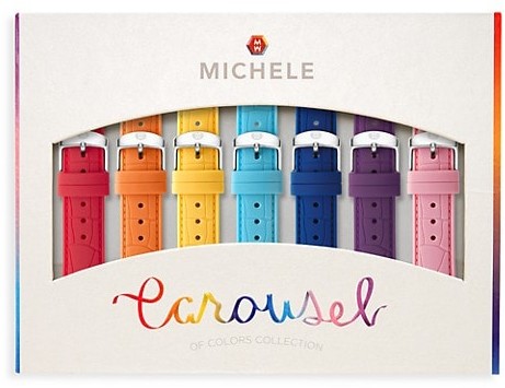Michele Deco Carousel 7-Piece Alligator-Embossed Silicone Watch Strap ...