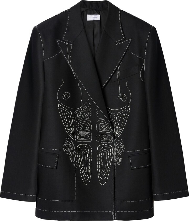 Off-White Runway Body Stitch double-breasted blazer - ShopStyle