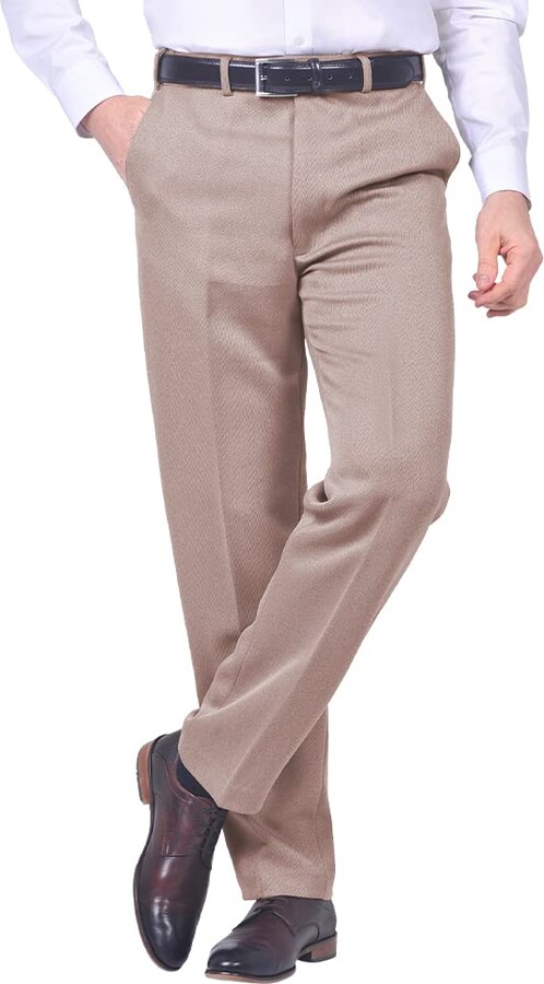 Jolliman Mens Cavalry Twill Trousers Expandable Waist Pants Smart ...