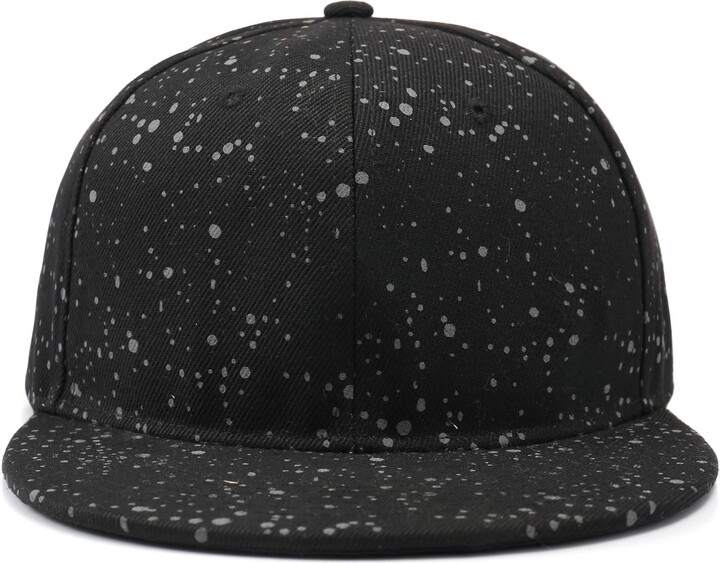True Heads Black Paint Splatter Design Snapback Baseball Cap ...