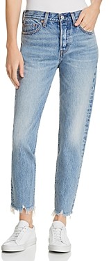 Levi's Wedgie Icon High Rise Fray Hem Straight Leg Ankle Jeans in Shut Up - ShopStyle