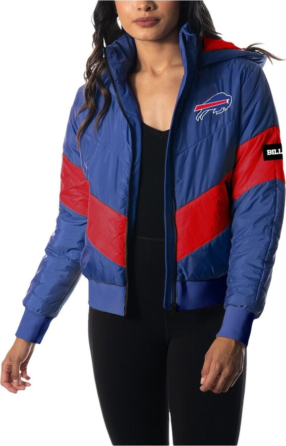 Women's The Wild Collective Royal Buffalo Bills Puffer Full-Zip Hoodie ...