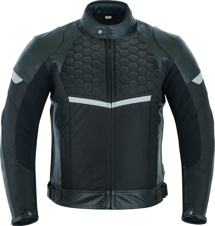 Texpeed Mens Leather Motorcycle Jacket - Waterproof Racing Motorbike ...