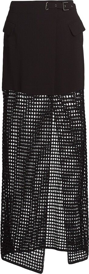 NONchalant Label Tyra Belted Crochet Maxi Skirt - ShopStyle