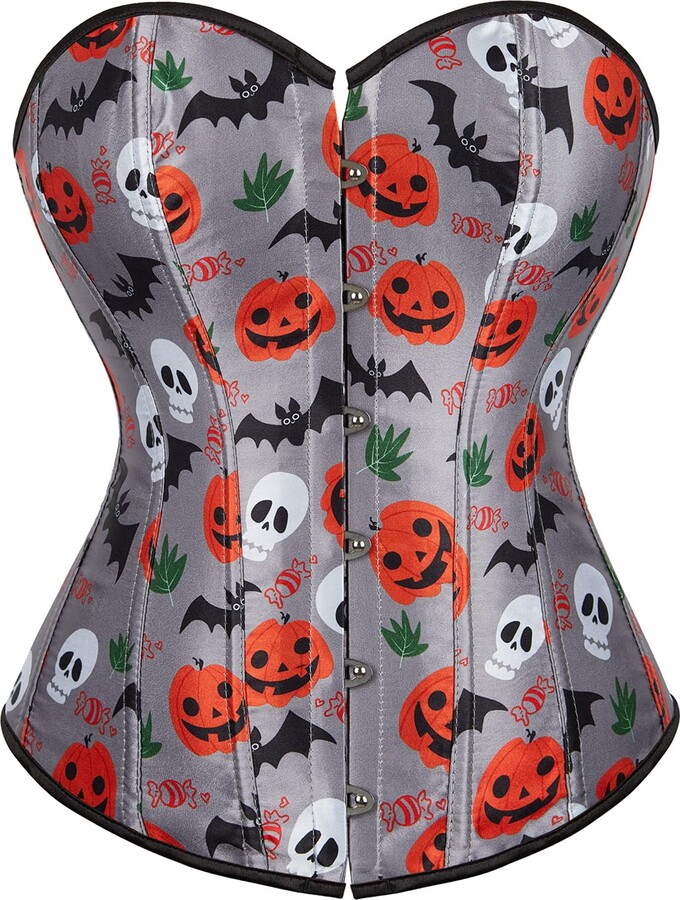 Arplvf Corset Top Plus Size Womens Colorful Corset Renaissance Overbust ...