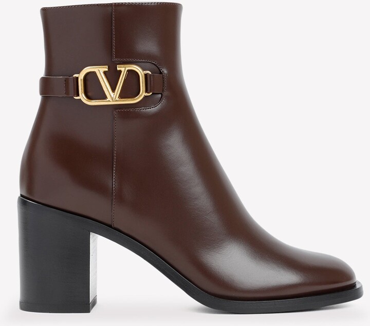 Valentino 75 VLogo Signature Ankle Boots in Calf Leather - ShopStyle