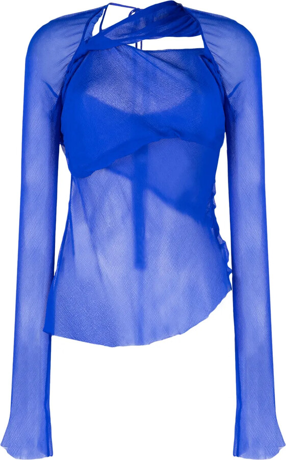 Rachel Gilbert Quinn semi-sheer silk top - ShopStyle
