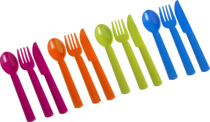 Premier Housewares Durable 12PC Assorted Cutlery Set, Portable Serving ...
