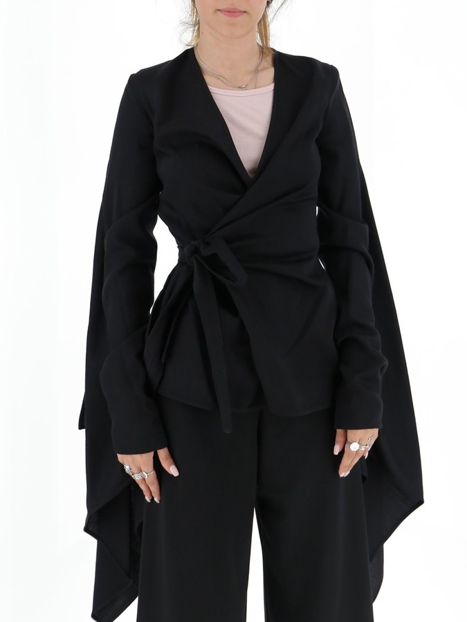 Rick Owens Asymmetric Wrap Around Jacket - ShopStyle Blazers