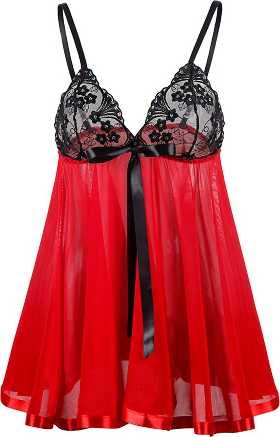 SKTIISN Open Front Babydoll Garter Belt Women's Wet Look Patent Leather ...