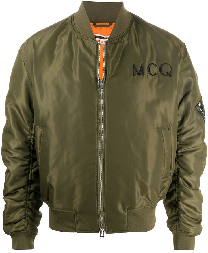 McQ Swallow Logo Embroidered Bomber Jacket - ShopStyle Outerwear