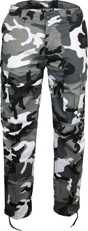 Relco Mens Army Combat Cargo Camouflage Camo Military Work Trousers ...