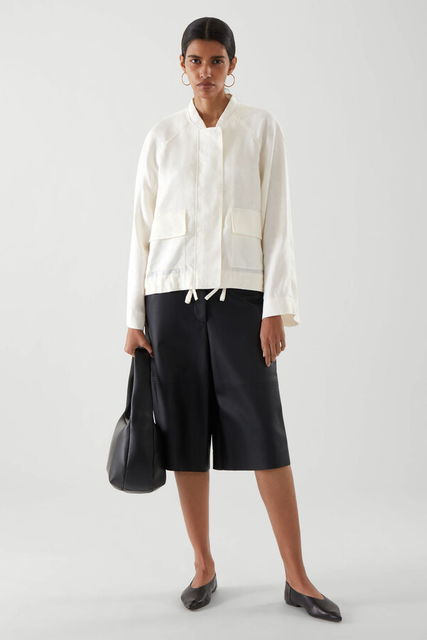 Cos Linen Utility Bomber Jacket - ShopStyle