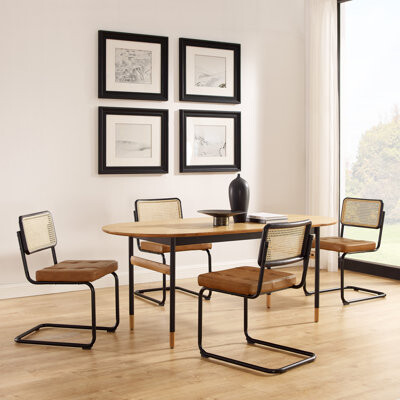 Trent Austin Design Pfeifer Tufted Leather Upholstered Back Dining ...