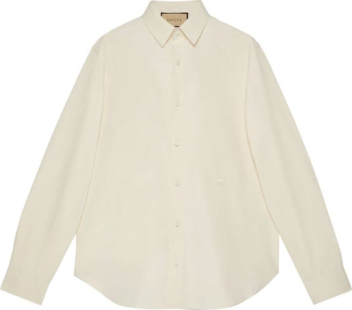 Gucci Embroidered cotton shirt - ShopStyle