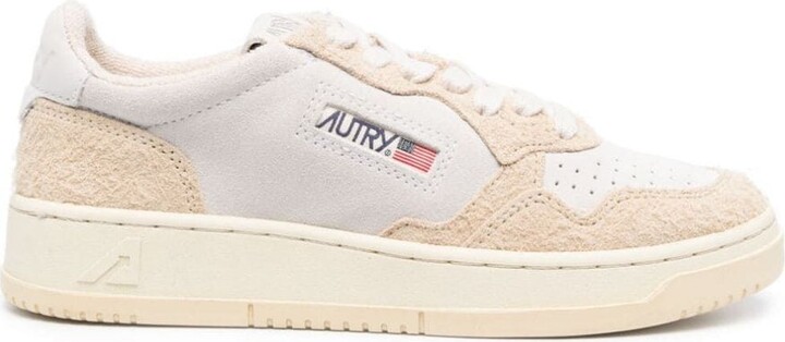 AUTRY Logo-Patch Panelled Leather Sneakers - ShopStyle