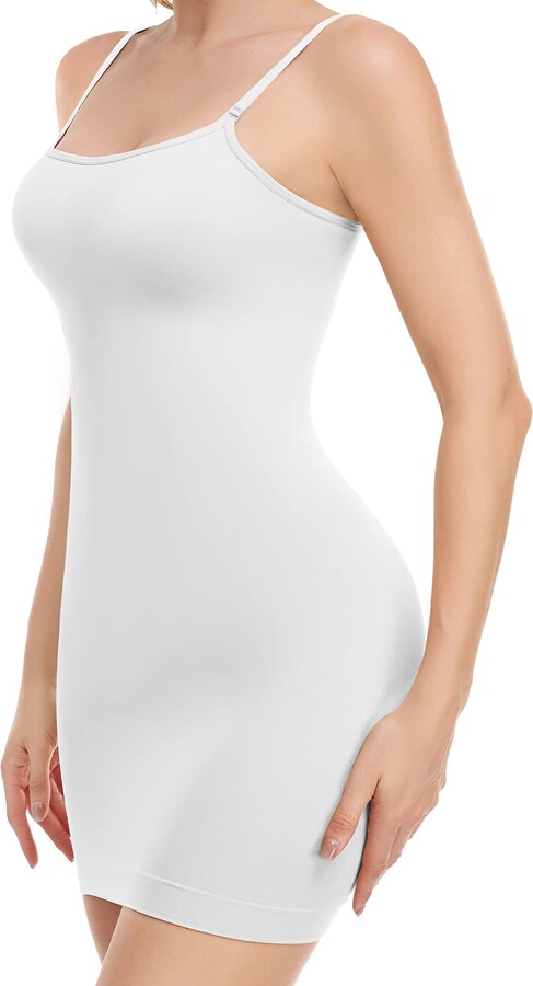 Anygirl Women’s Body Shaper Slip Basic Adjustable Spaghetti Strap Cami ...