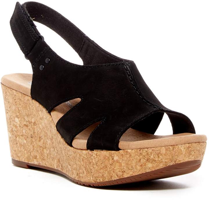 Clarks Annadel Bari Leather Platform Wedge Sandal - ShopStyle
